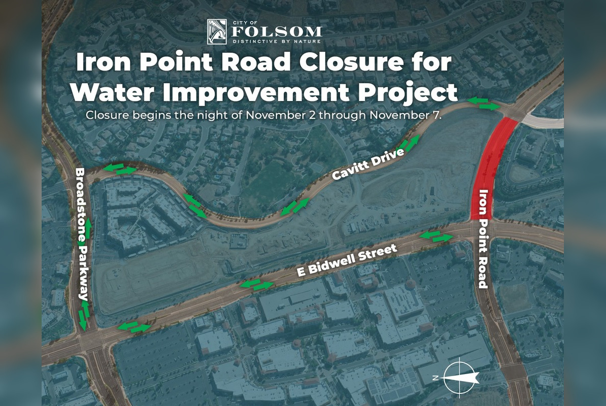 Folsom Announces 5-Day Closure of Iron Point Road for Water Pipeline