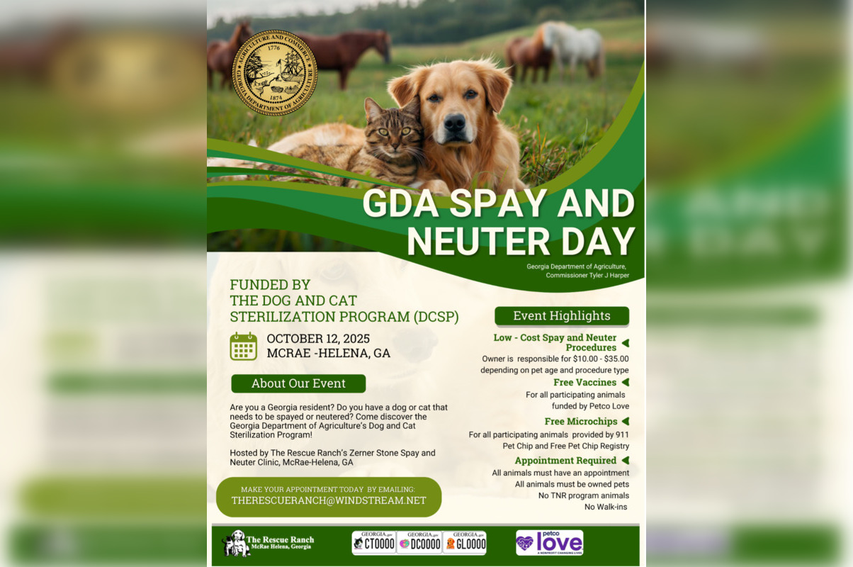 Georgia Department of Agriculture Launches Spay and Neuter Initiative