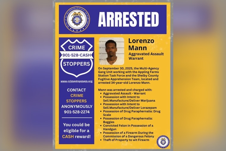 Memphis Law Enforcement Arrests Lorenzo Mann for Aggravated Assault,