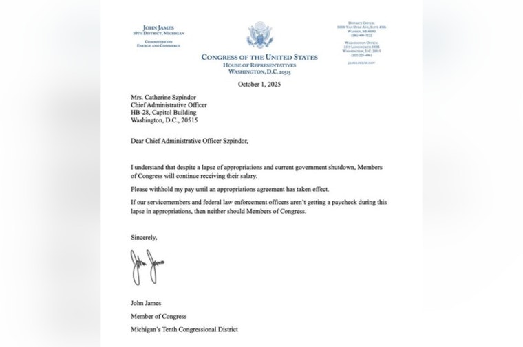 Michigan Rep. John James Foregoes Salary Amid 'Schumer Shutdown' to