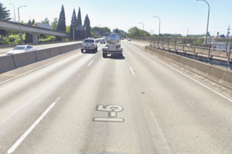 Miles-Long Traffic Jam on I-5 Northbound in Portland Following