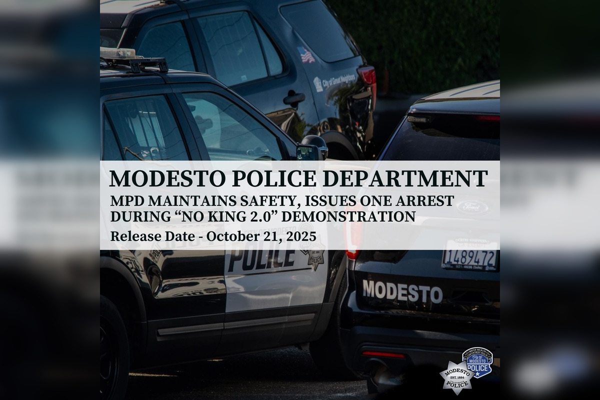 Modesto's 'No King 2.0' Demonstration Ends with One Arrest and Ensured
