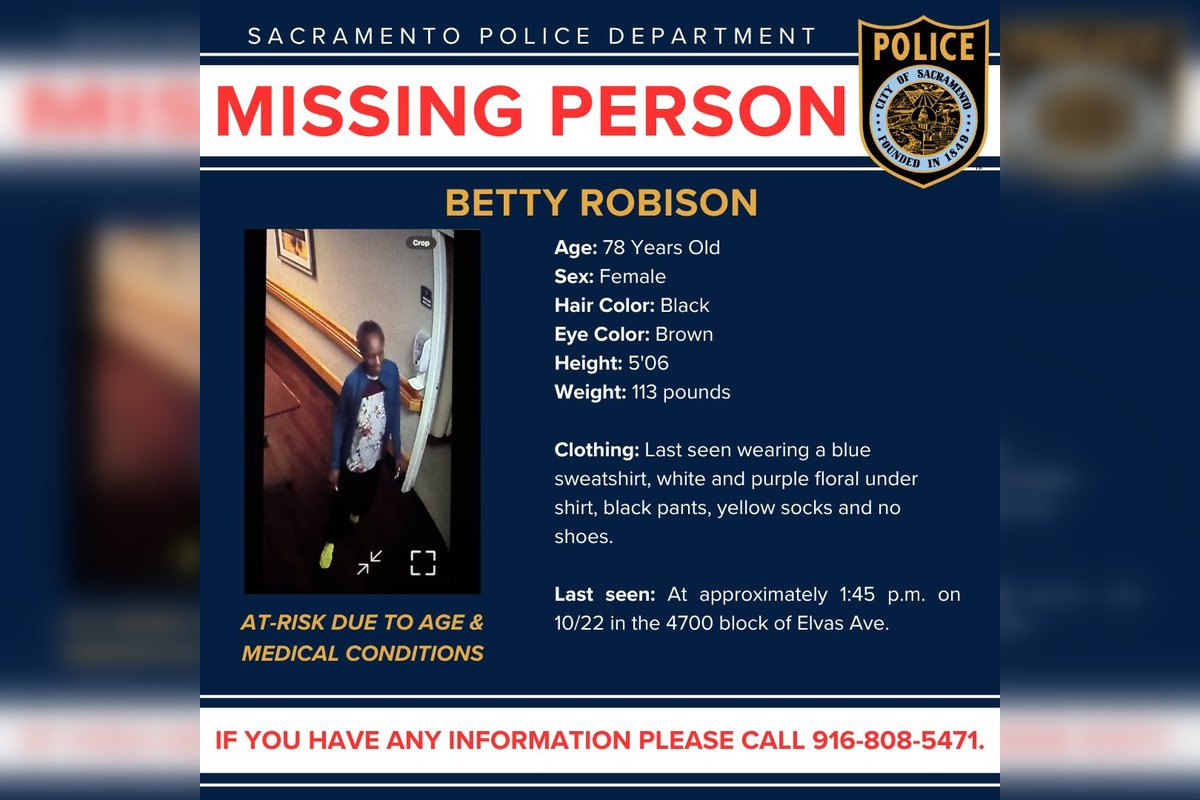 Sacramento Police Seek Public's Aid in Locating Missing At-Risk Senior
