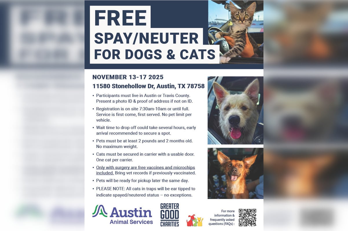 Austin Animal Services Teams Up with Greater Good Charities for a Free