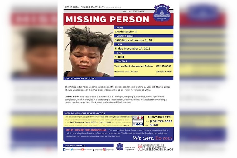 DC Police Seek Public's Help in Finding Missing Teenager Charles