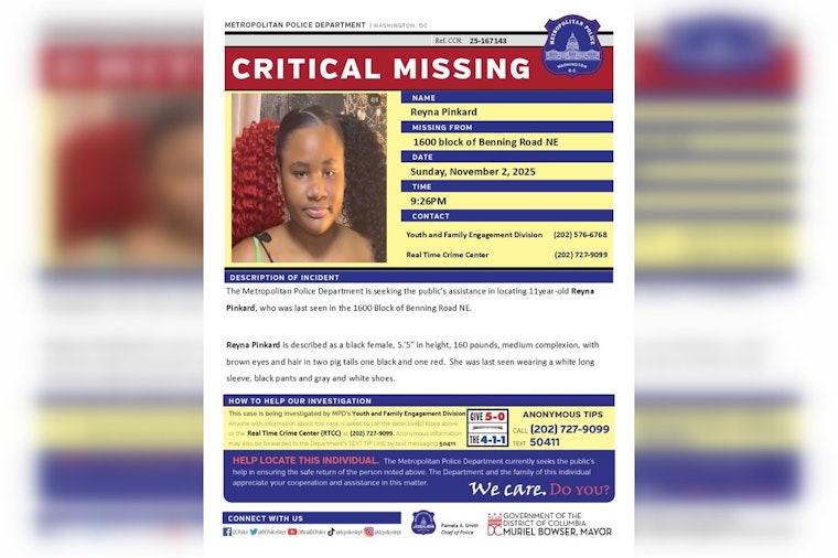 DC Police Seek Public's Help in Search for Missing 11-Year-Old Reyna