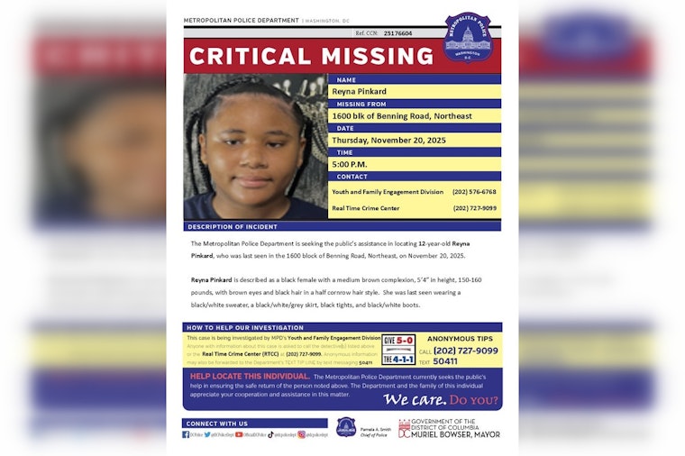 DC Police Seek Public's Help in Search for Missing 12-Year-Old Reyna