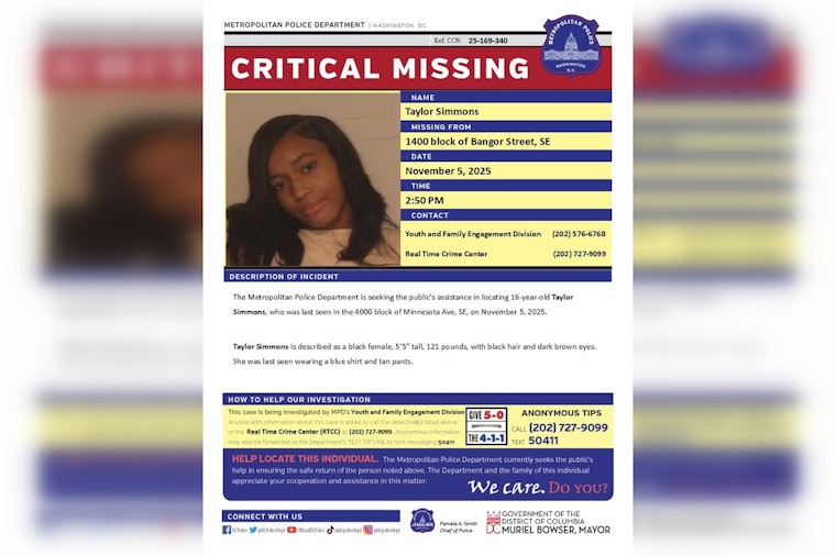 DC Police Seek Public's Help to Find Missing 16-Year-Old Taylor