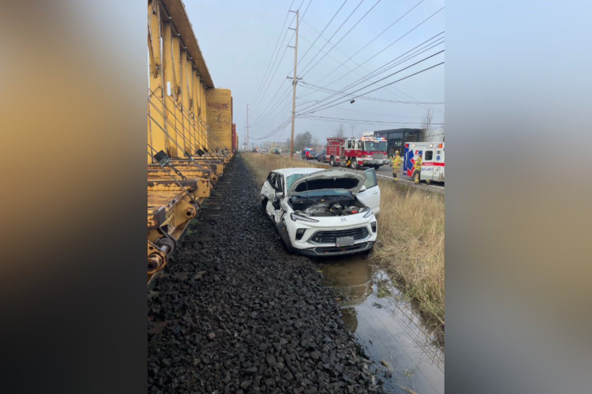 Driver Hospitalized After Collision with Freight Train in Beaverton