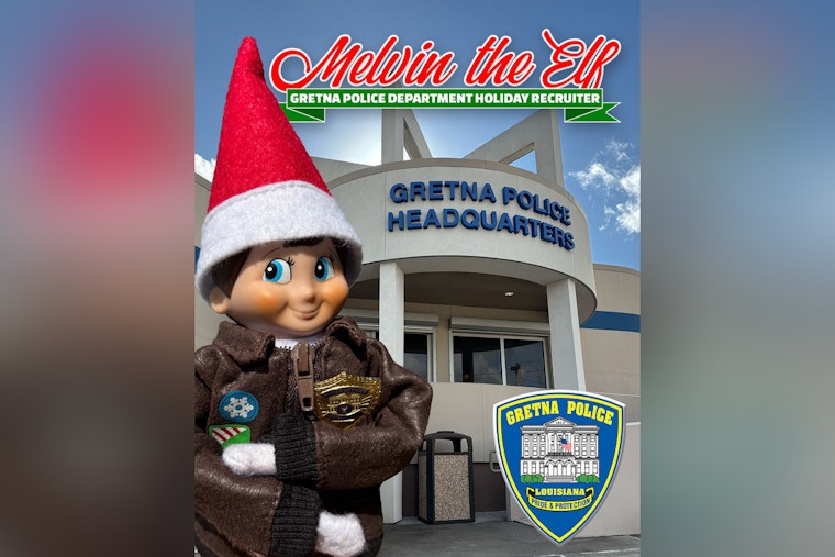 Gretna Police Department Enlists Christmas Elf "Melvin" to Recruit New