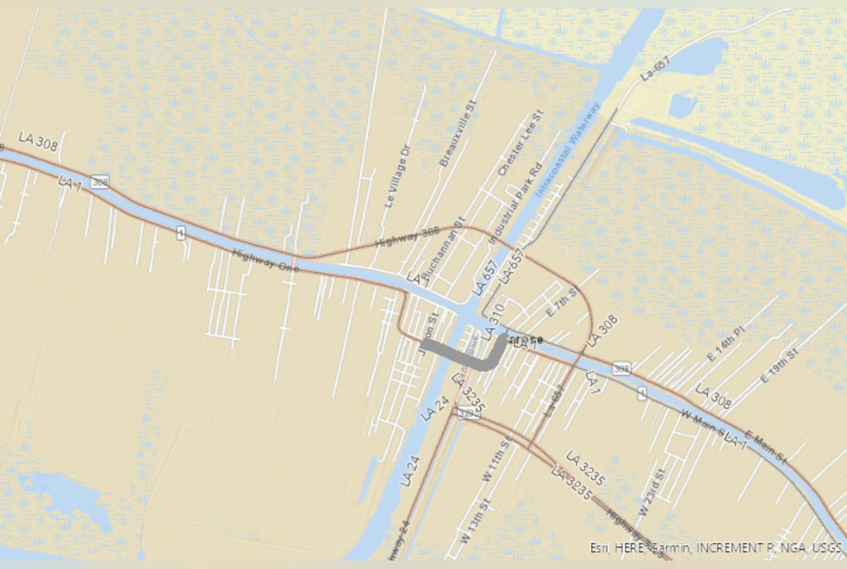 LA 1 Northbound in Lafourche Parish Closed for Larose Lift Bridge