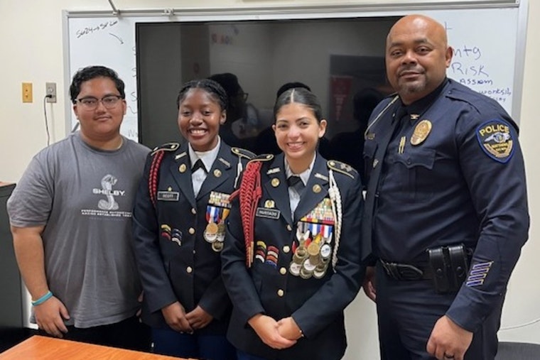 Matthews Police Chief Avens Engages with Butler High School JROTC