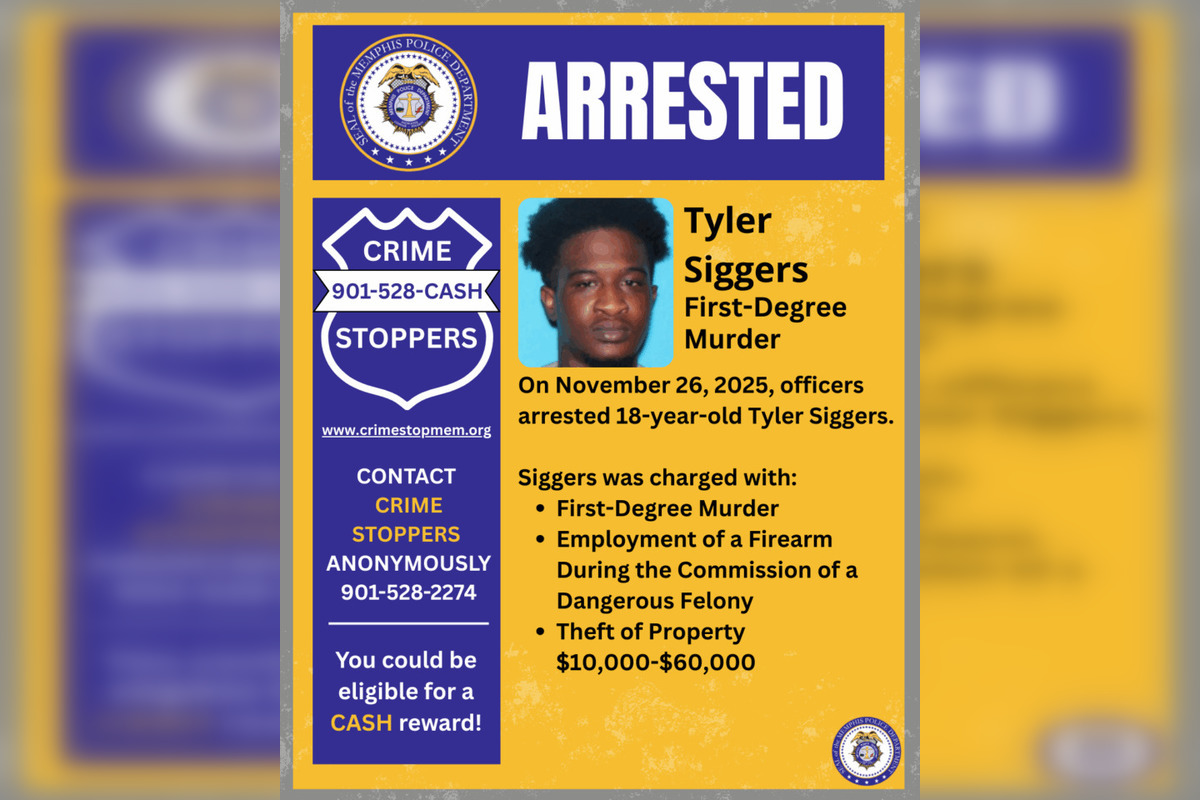 Memphis Teen Dies Following Shooting; 18-Year-Old Tyler Siggers Faces