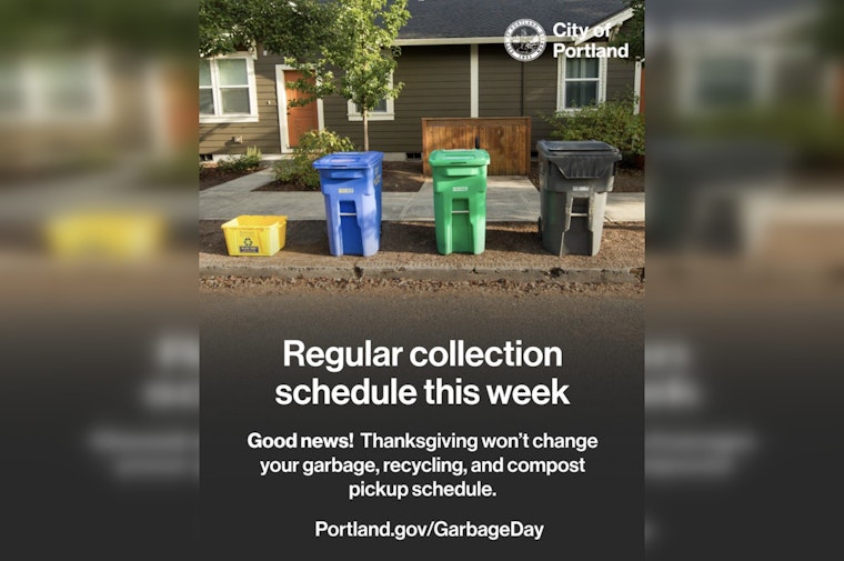 Portland Garbage Collection Remains On Schedule for Thanksgiving Week