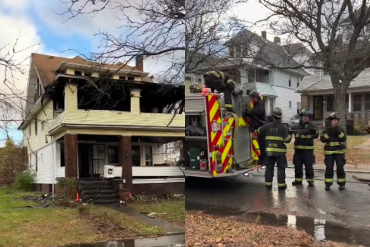 Residents Evacuate Safely as Fire Rages Through Cleveland Home, Red