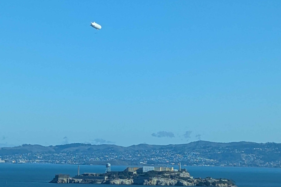 PHOTOS: Sergey's Giant White Airship Flies Over SF Bay Area Again,