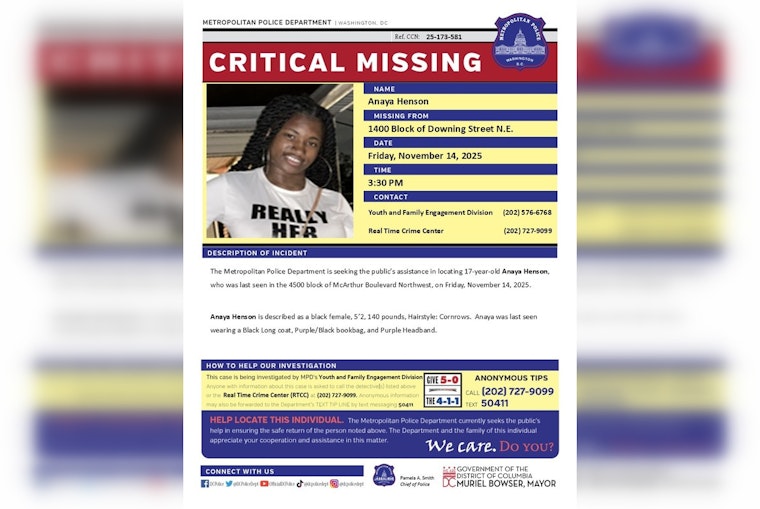 Urgent Search: DC Police Seek Help to Locate Missing Teen Anaya Henson
