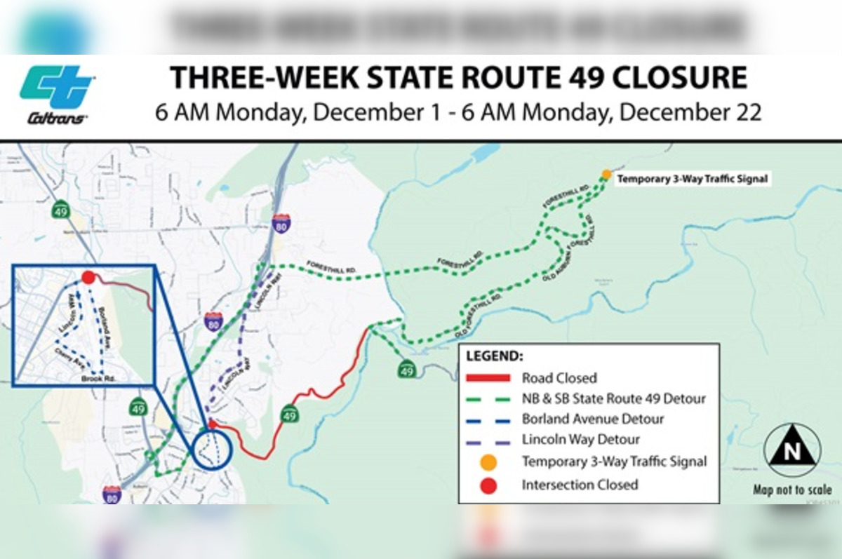 Auburn Motorists Brace for Three-Week Closure on State Route 49 for