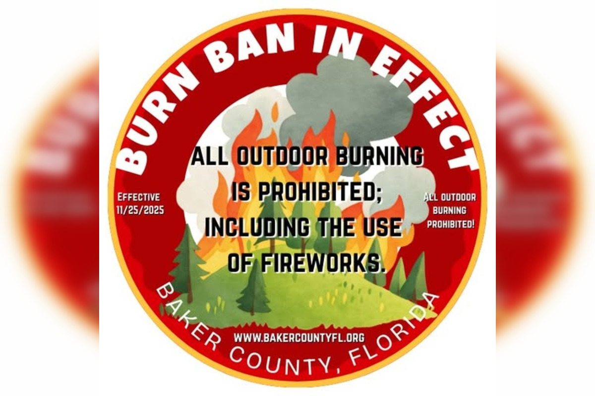 Baker County, FL Extends Outdoor Burn Ban Amid Severe Fire Risk,