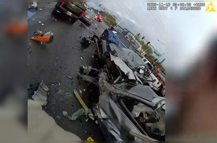 Las Vegas Police Release Shocking Footage of Fatal 12-Car Crash