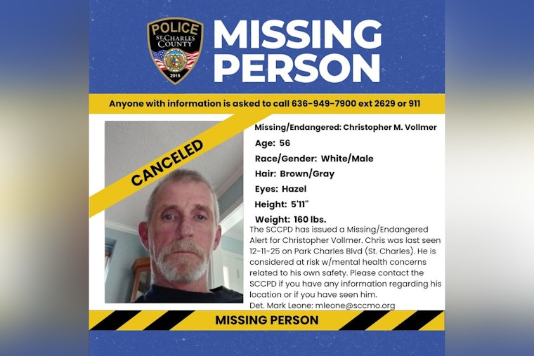 Missing St. Charles Man Found Safe with Police Thanking the Community