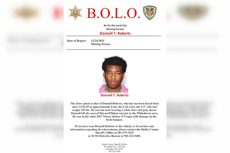 Shelby County Sheriff's Office Seeks Help to Find Missing Memphis Man