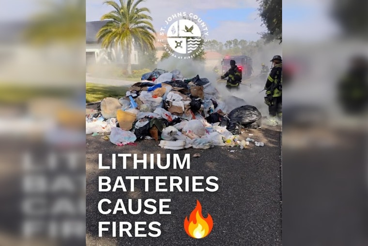 St. Johns County Warns Against Improper Disposal of Lithium Batteries