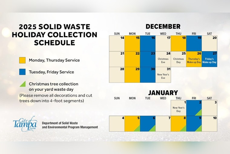 Tampa Announces Office Closures and Revised Trash Collection Schedule