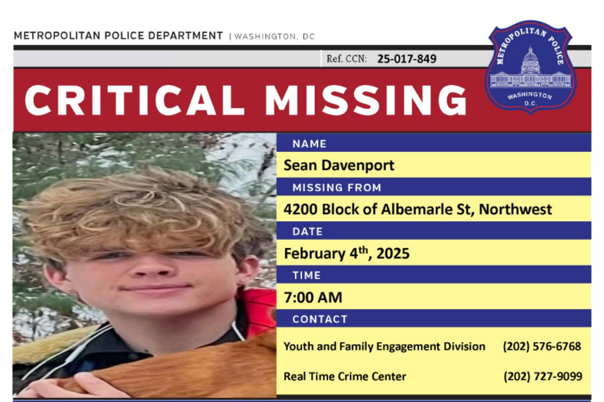 DC Police Seek Public Assistance in Locating Missing 14-Year-Old Sean