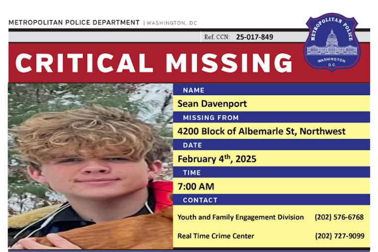DC Police Seek Public Assistance in Locating Missing 14-Year-Old Sean