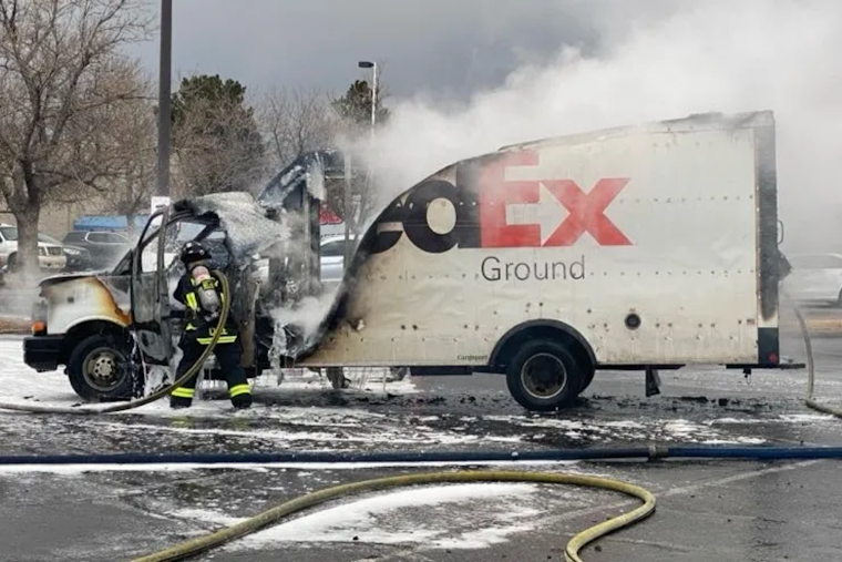 FedEx Ground Truck Catches Fire at Town Center of Aurora Mall, No