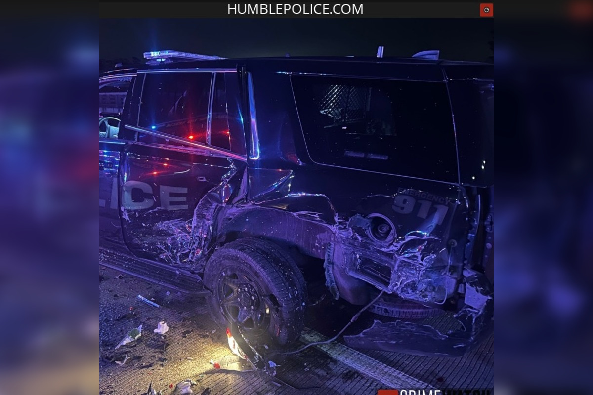 Humble Police Officer Escapes After Cruiser Hit by Suspected Drunk