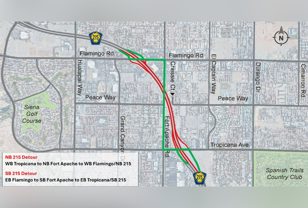 Upcoming 24-Hour Closure of CC-215 Beltway in Las Vegas for Peace Way