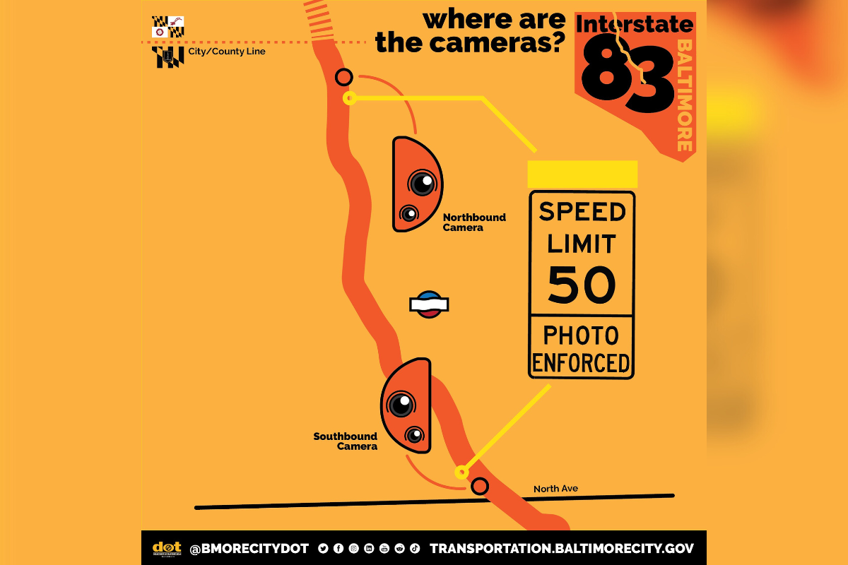 Baltimore Relocates Speed Cameras on Jones Falls Expressway,