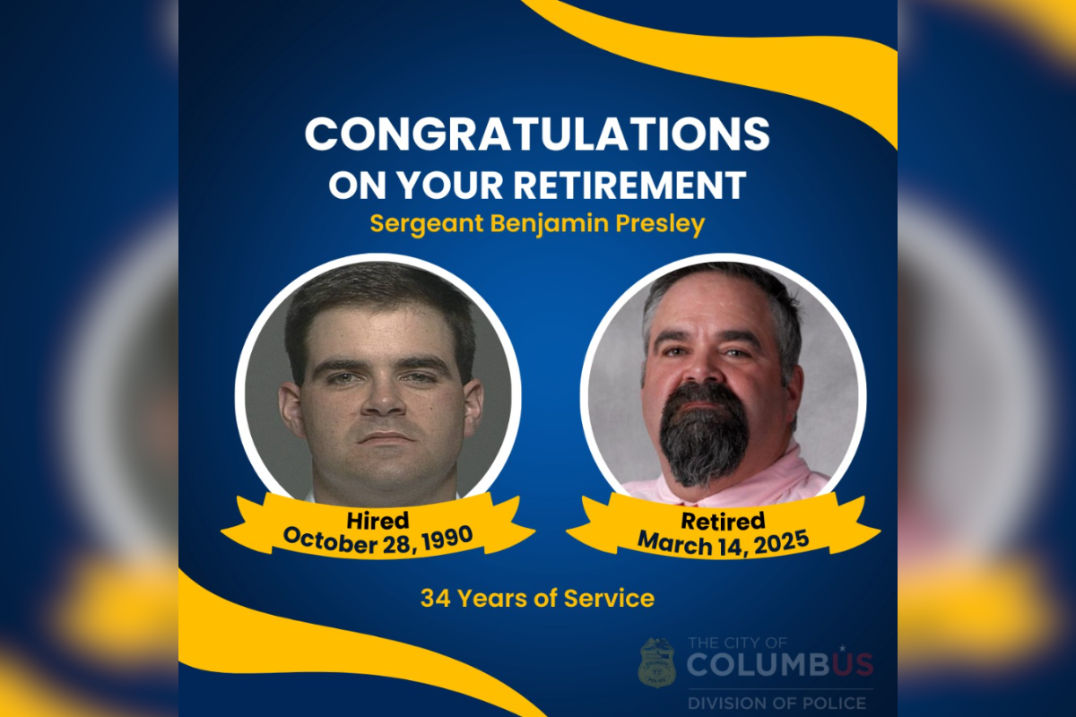 Columbus Police Celebrate Sergeant Benjamin Presley's Retirement,
