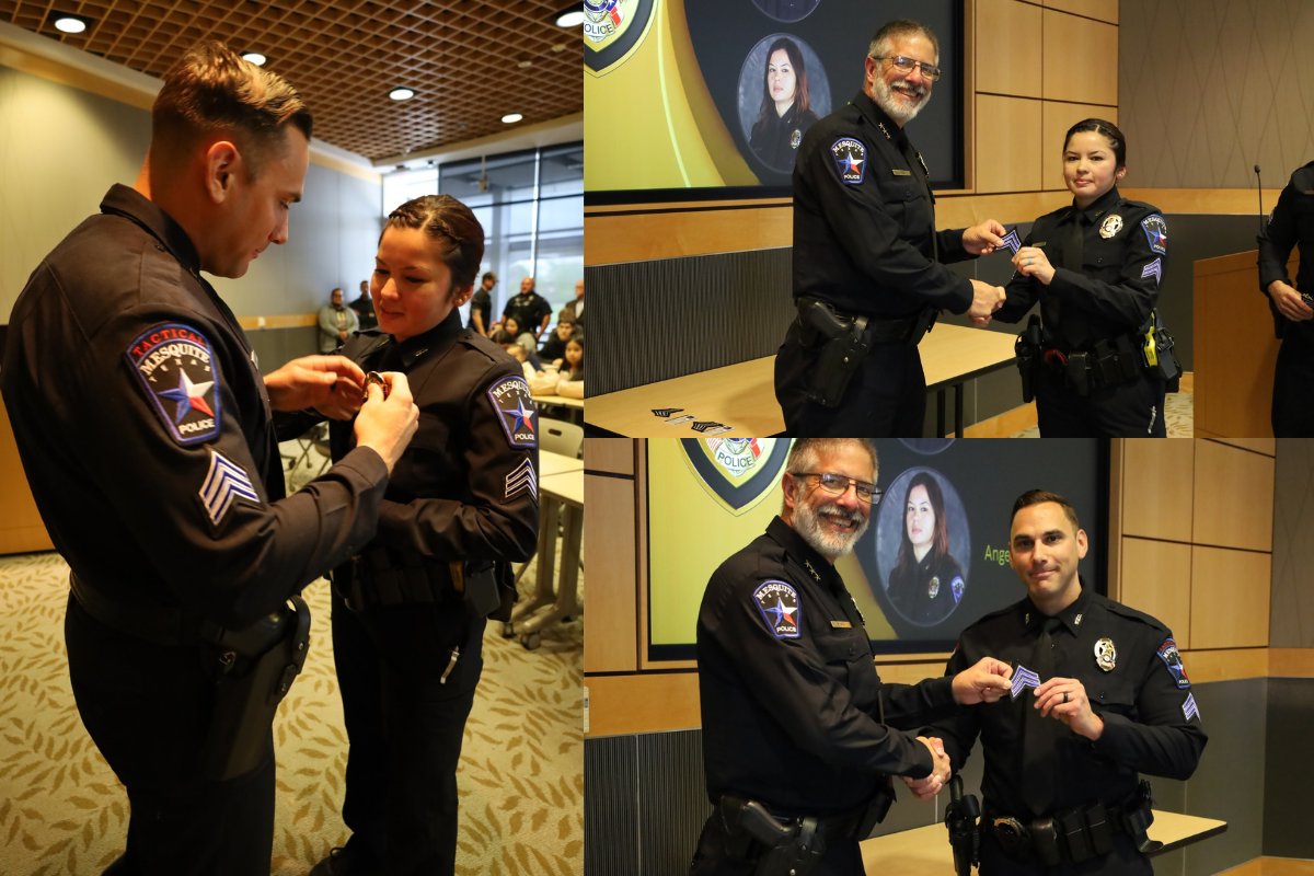 Mesquite Police Department Promotes Officers Holmes and Iglesias to