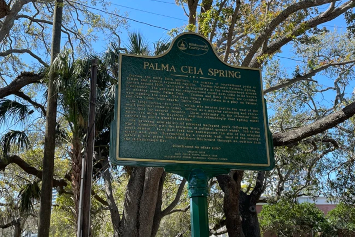 Tampa's Palma Ceia Spring Celebrated With Historical Marker Reflecting