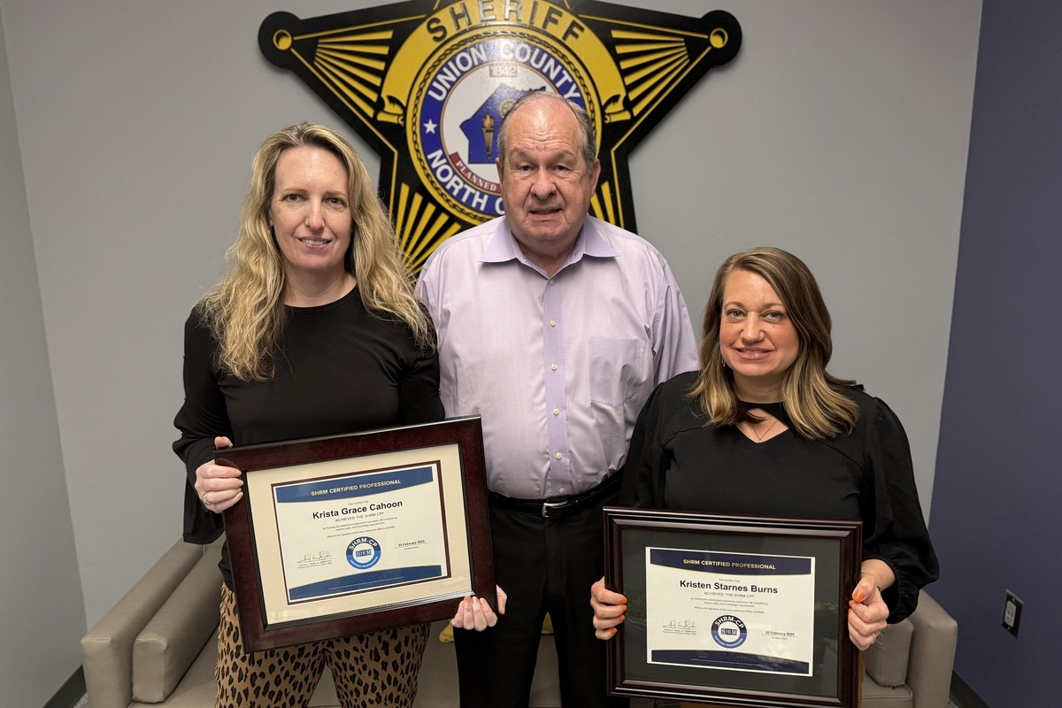 Union County Sheriff's Office Celebrates Staff's SHRM Certification