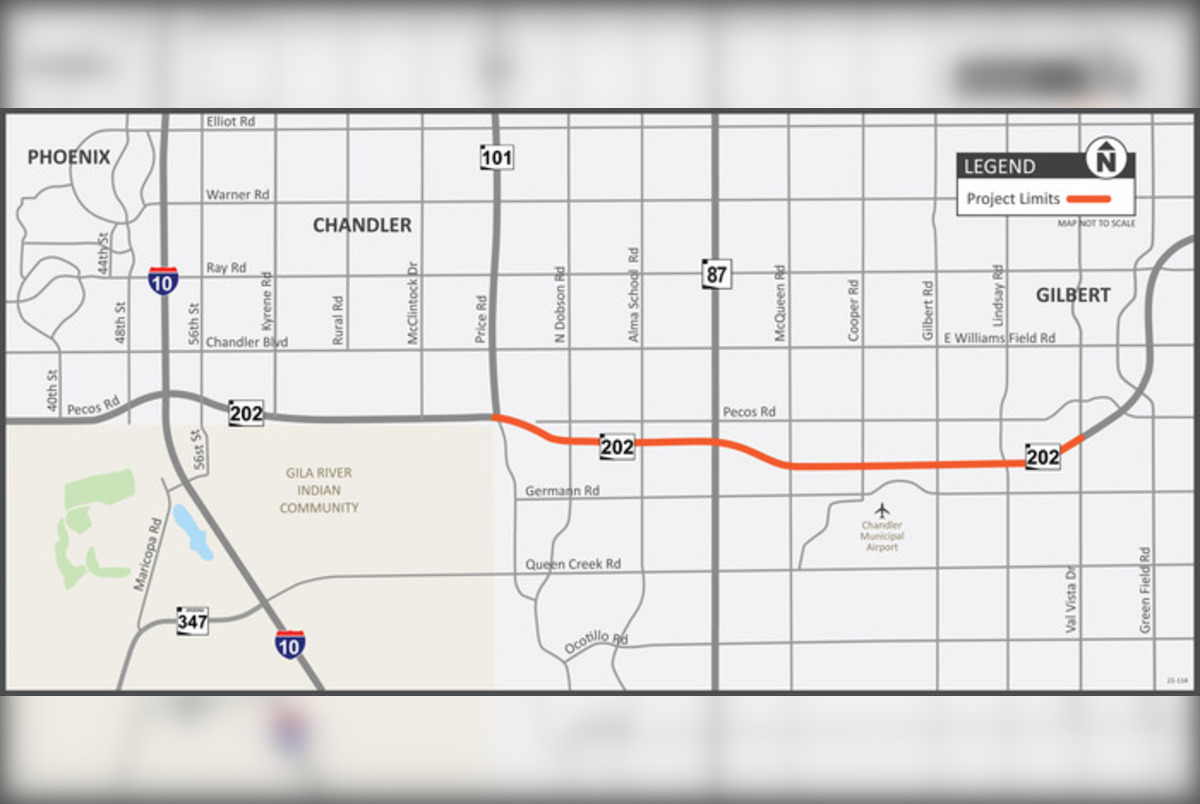 Weekend Road Closures on Loop 202 in Gilbert for Widening Project