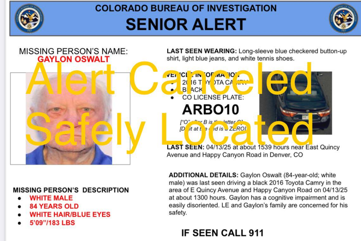 84-Year-Old Man with Cognitive Impairment Found Safe After Colorado