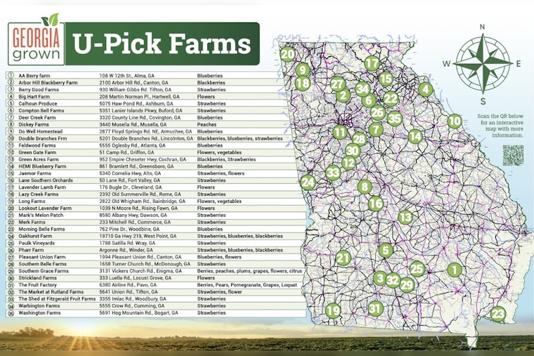 Explore Georgia's Farms with the New 2025 Georgia Grown You-Pick