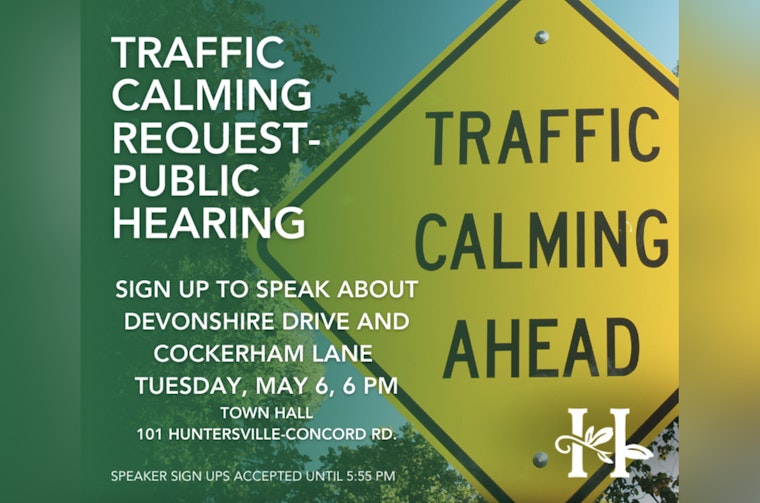 Huntersville Residents Invited to Public Hearing on Traffic Calming on