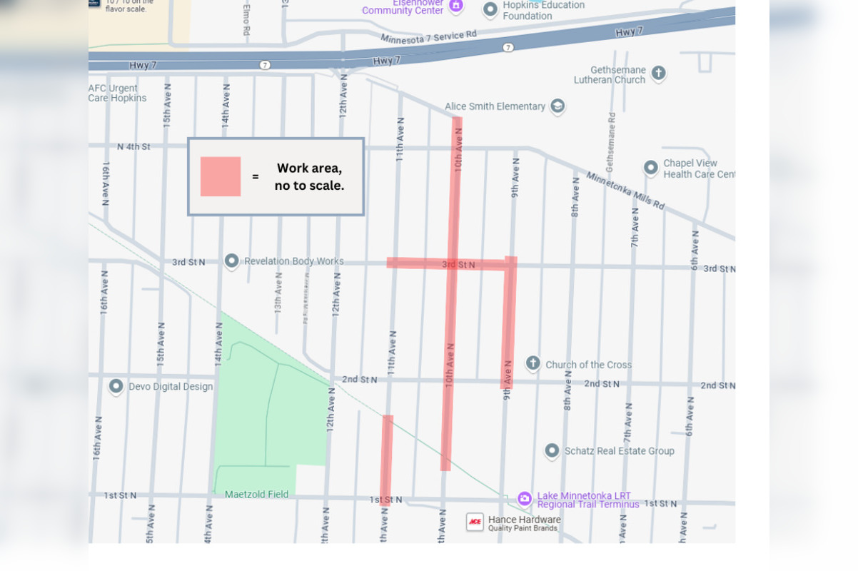 Updated Construction Zone Map for Hopkins Available: CenterPoint