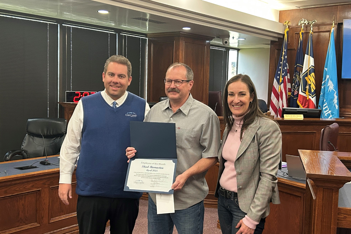 Utah County Honors Shad Burraston as Employee of the Month for