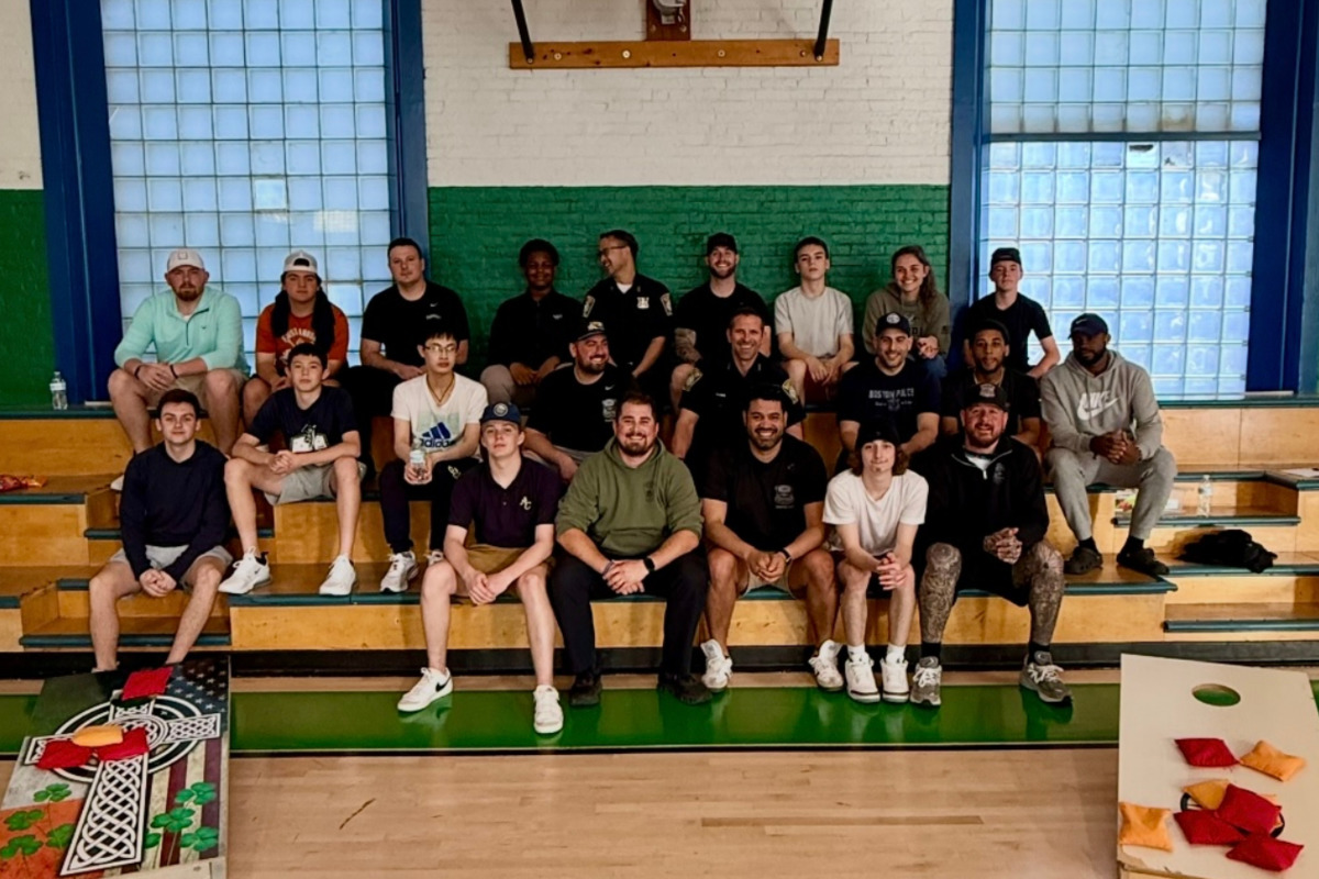 Boston Police Build Community Ties with Basketball and Cookout at