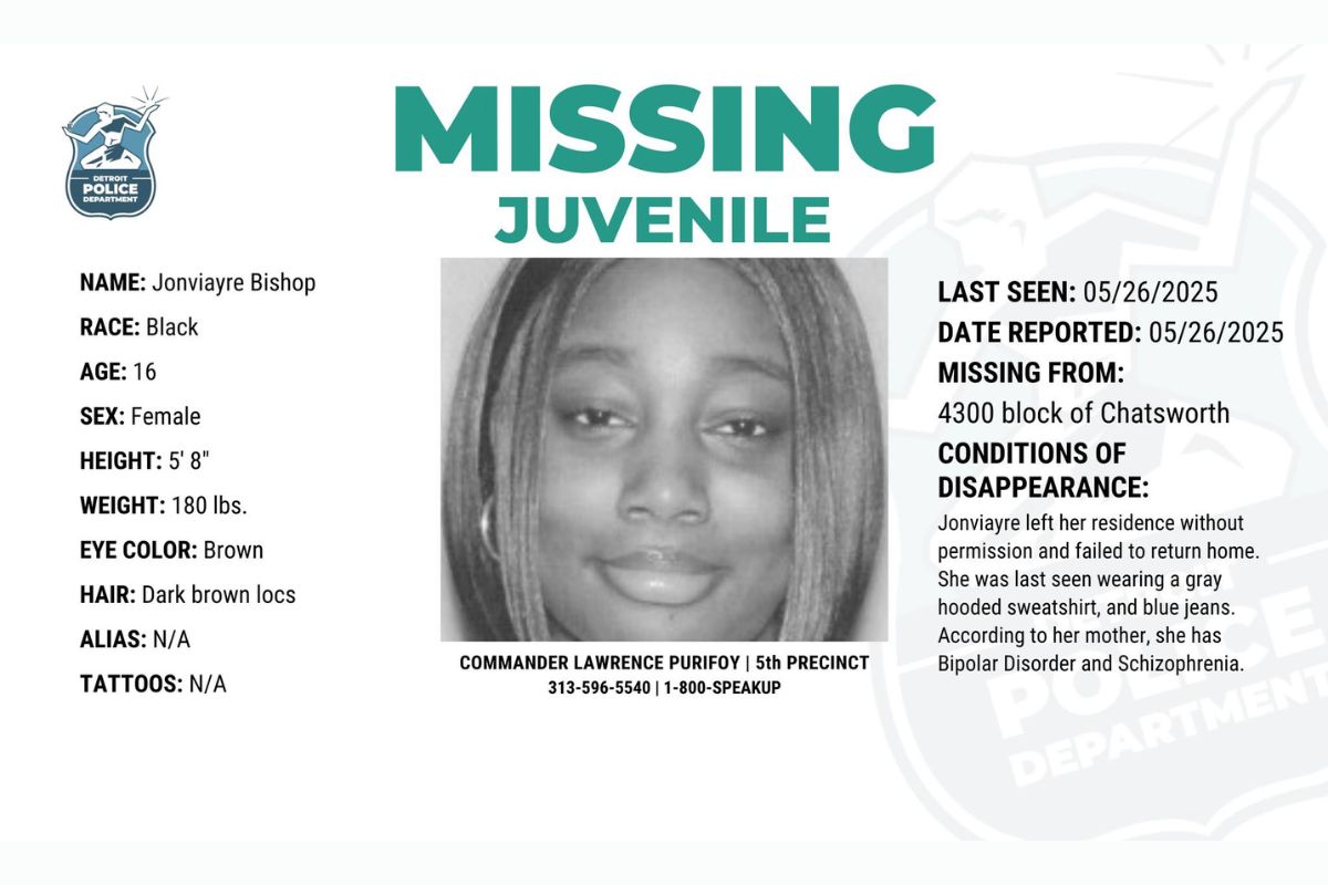 Detroit Police Seek Public's Help in Finding Missing 16-Year-Old