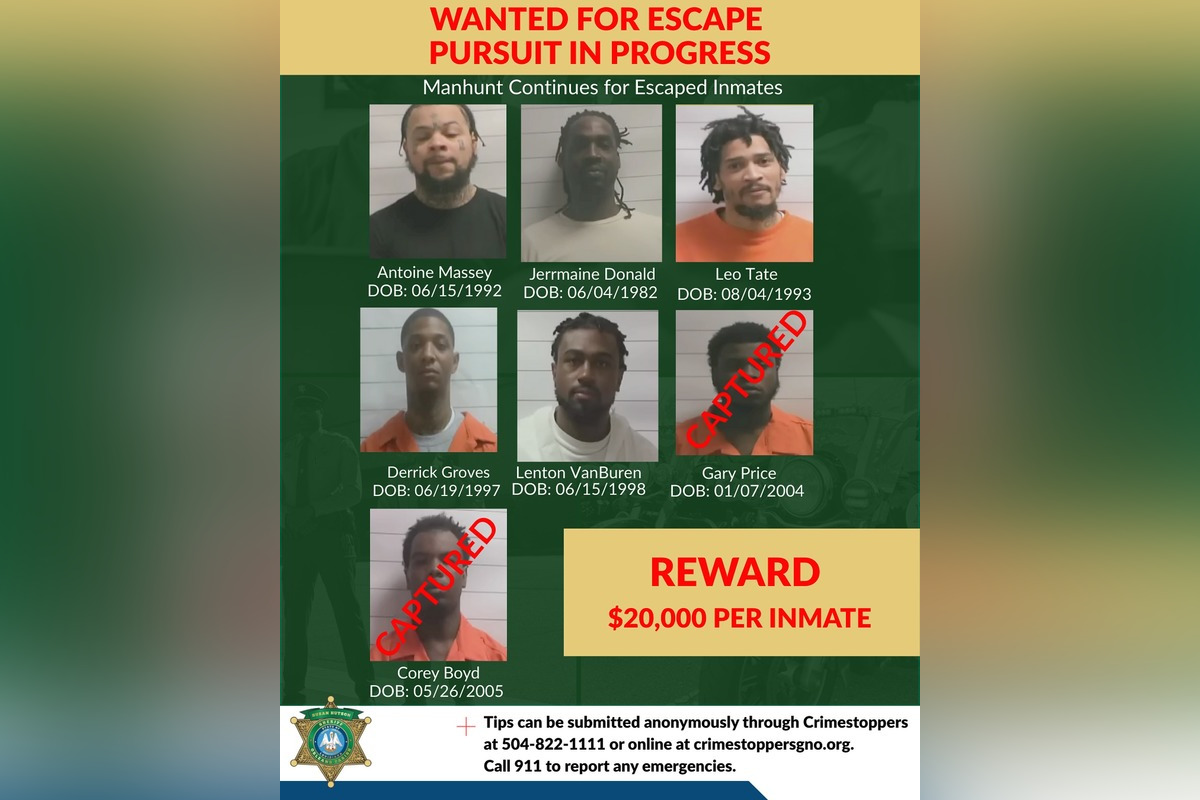 Fugitive Corey Boyd Captured by Louisiana State Police, Orleans Parish