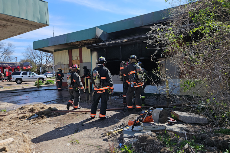 Lakewood Firefighters Battle Blaze at Abandoned Gas Station on