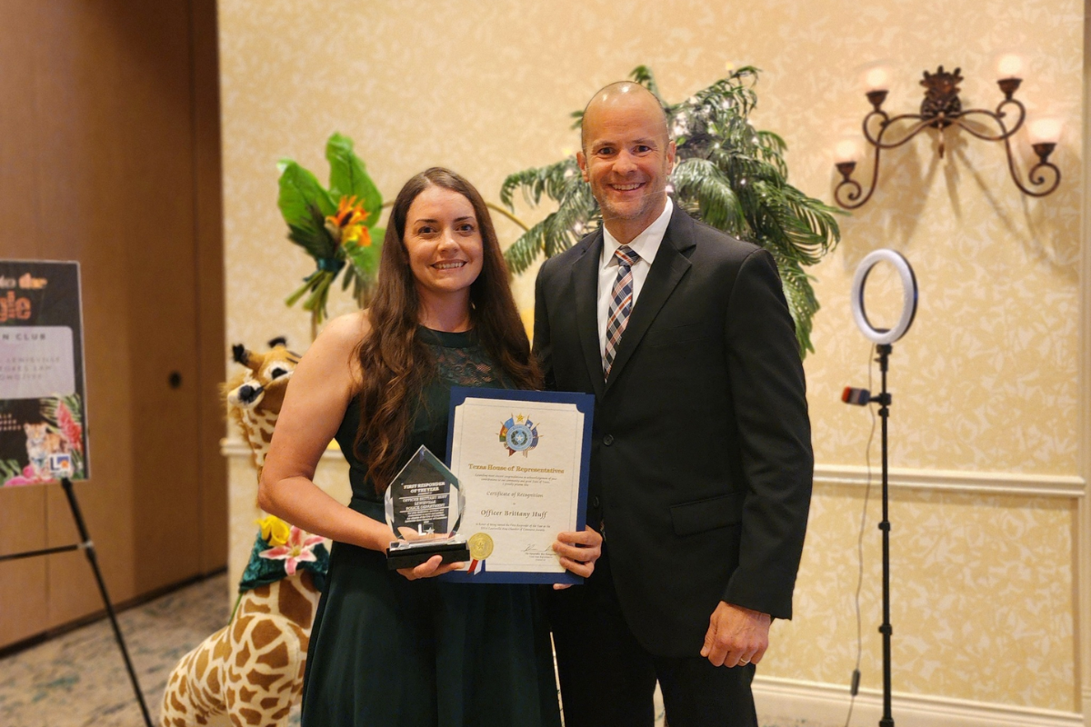 Lewisville Officer Huff Honored as First Responder of the Year for