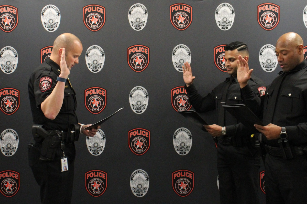 Lewisville Welcomes New Officers Hewage and Duncan to Police Force